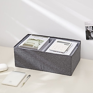 iwill CREATE PRO 2 PCS Drawer Organizer Cubes, Drawer Storage Baskets for Bedroom, Living Room, Shelves, Closet, Black Gray