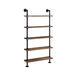 4D Concepts Anacortes SHELFS, Black Pipe/Brown Shelves