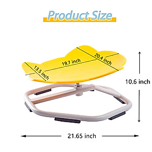 Ivrydas Autism Kids Swivel Chair, Spinning Chair for Kids Sensory, Kids Swivel Chair Sensory, Sensory Toy Chair, Carousel Spin Sensory Chair, Training Body Coordination (Yellow)