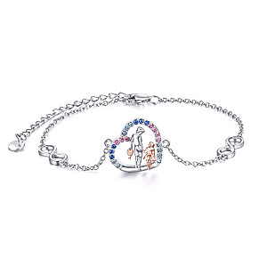 AOBOCO Sister Gift from Brother Sterling Silver Sister Bracelet Birthday Jewelry Gift from Big Bro