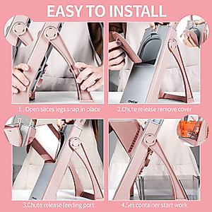 QieCai Safe Mandoline Slicer for Kitchen, Multifunctional Chopper Vegetable Cutter, Julienne + Dicer for Vegetables, Meal Prep & Thickness Adjuster, Essential Kitchen Gadgets-pink