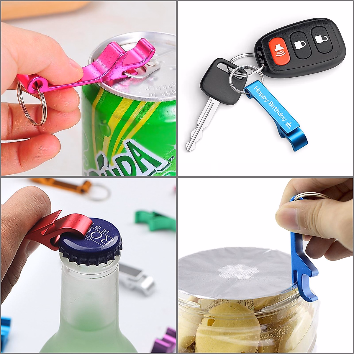 BEXOA EDC 100pcs Personalized Bottle Opener Keychain Bulk Custom Engraved Text/Logo Keychains Customized Beer Bottle Opener for Bar, Graduation,Party,Wedding Favors Gift (100pcs)