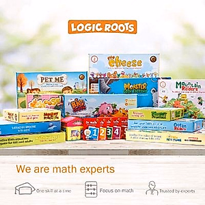 Logic Roots Pet Me Multiplication and Division Game - Fun Math Board Game for 5 - 9 Year Olds, Easy Start STEM Toy, Perfect Educational Gift for Kids (Girls & Boys), Homeschoolers, Grade 1 and Up