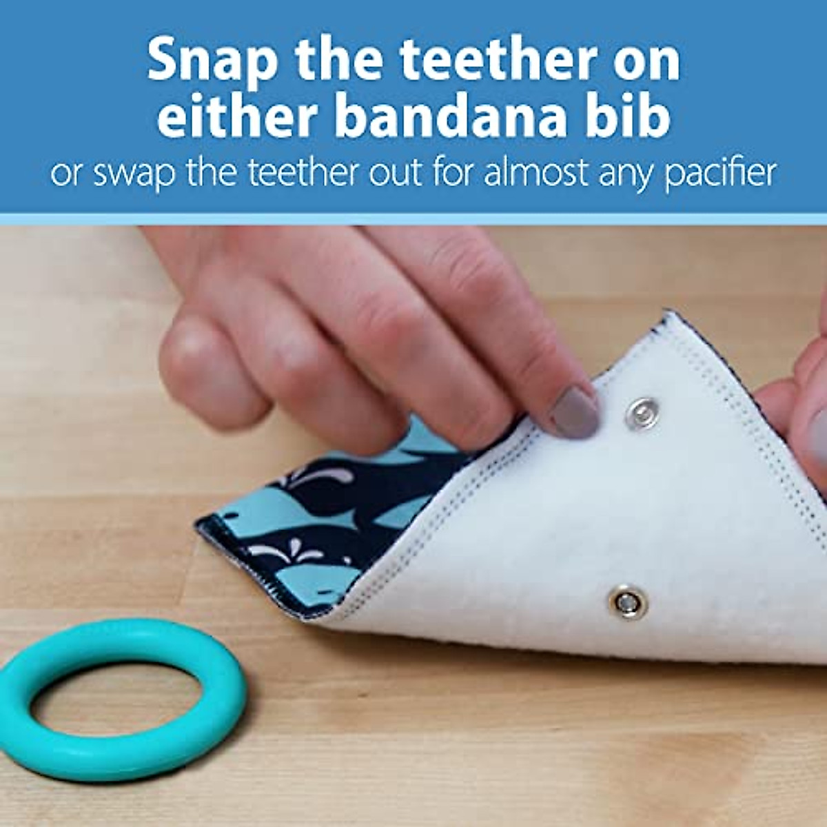 Dr. Brown's Super Soft & Absorbent Baby Bandana Bib with Snap-On Teether, 3m+, 2-Pack, Arrows & Herringbone