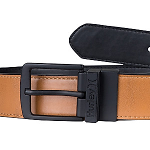 Hurley Men's Reversible Leather Belts, Tan, M