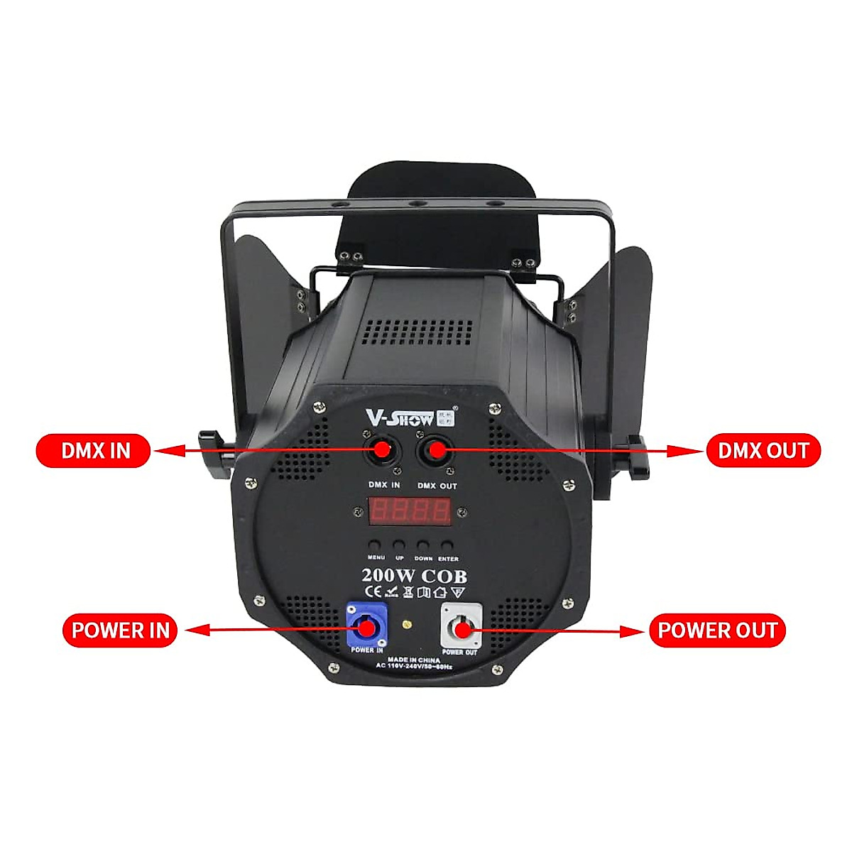 V-Show 200W Stage COB Par Light - Studio Lights Warm White DMX with Dimmable for Camera Photo Church Theater