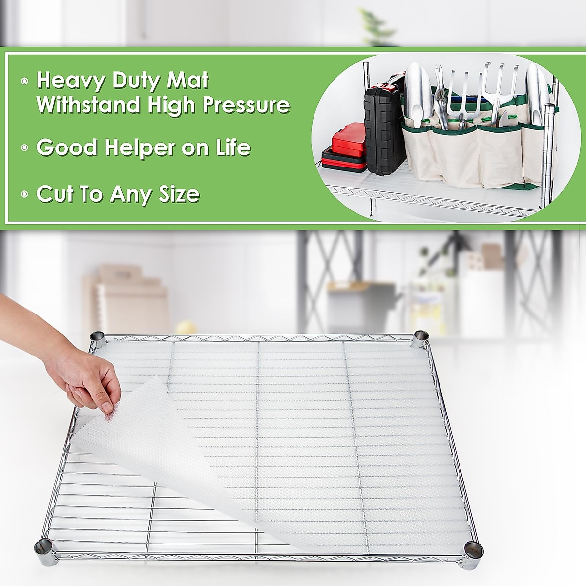 AMZABBY Wire Shelf Liner 14x197'' Clear Shelf Liner Kitchen,Cabinets,Drawer Liner, Cupboard, Under Sink, Pantry,Non-Adhesive Liner,Stain-Proof Shelf,1.2mm Thicken/Waterproof/Anti-Slip Liners