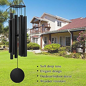 ASTARIN Large Wind Chimes for Outside(38 inch), Sympathy Wind Chimes Outdoor Clearance with 8 Aluminum Tuned Black Tubes, Memorial Wind Chimes Gift Decoration for Home, Garden,Patio,Backyard.