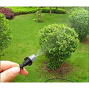 MANHONG Irrigation Dripper 10 Pcs Gray Nozzle Spray Irrigation Micro 1/4"Barbed Garden Lawn Irrigation with Single Barb Connect to 4/7mm Hose