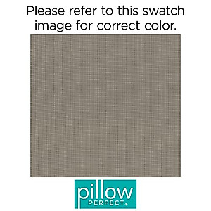 Pillow Perfect Monti Chino Solid Indoor/Outdoor Patio Seat Cushions Plush Fiber Fill, Weather and Fade Resistant, Square Corner - 20" x 20", Grey 2 Count