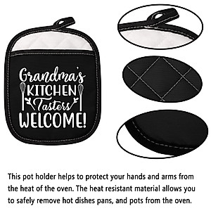 Best Grandma Gift Grandma Pot Holders Grandma's Kitchen Tasters Welcome Potholders (Grandma's Kitchen)