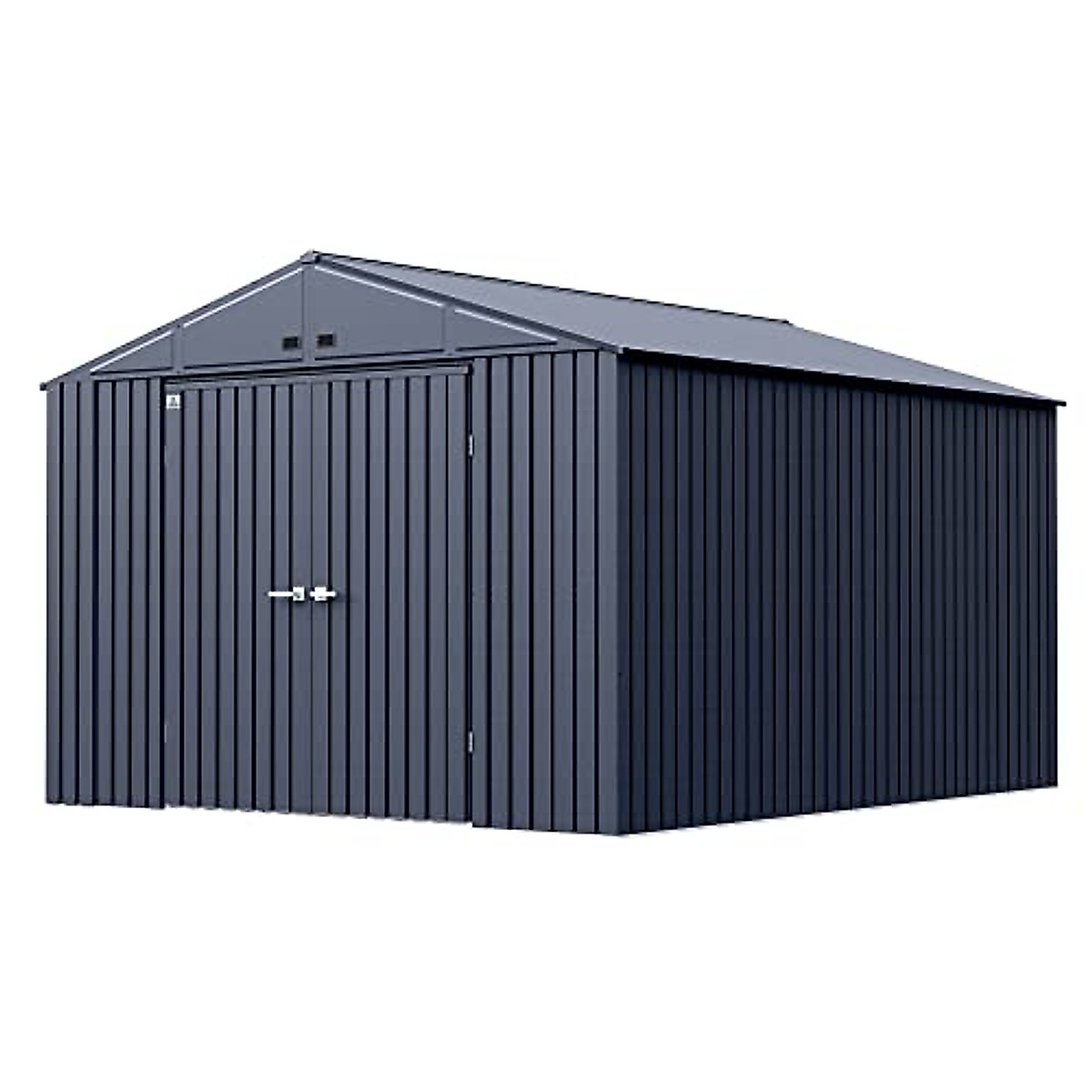 Arrow Shed Elite 10' x 12' Outdoor Lockable Gable Roof Steel Storage Shed Building, Anthracite