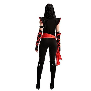 Spooktacular Creations Adult Women Ninja Costume, Deluxe Ninja Costume Set for Halloween Party Dress Up Cosplay (Large)