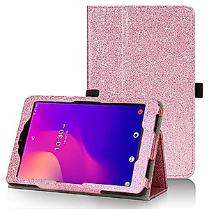 Caweet Joy Tab 2 / TCL Tab 8 Tablet Case, Leather Stand Cover for Alcatel Joy Tab 2 8.0" (9032Z) / Verizon TCL Tab 8 (9038s), Glitter Pink