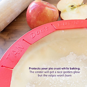 Talisman Designs Baking Pie Crust Shield Protector Cover for Edges of Pie - 8-inch to 11.5-inch Adjustable Silicone Baking Accessory for Making the Perfect Pie | Set of 1