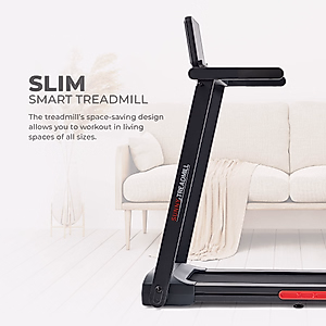 Sunny Health & Fitness Interactive Slim Folding Treadmill with Advanced Brushless Technology, Enhanced Stabilization & Exclusive SunnyFit® App Enhanced Bluetooth Connectivity - SF-T722021
