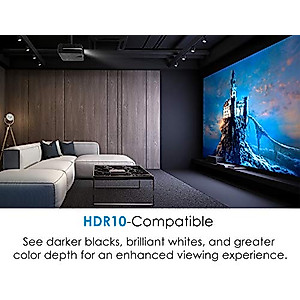 Optoma UHD51ALV True 4K UHD Smart Projector with HDR | Super Bright 3,000 Lumens | HDR10 | Works with Alexa and Google Assistant | Voice Command to Activate Projector | USB Media Streamer