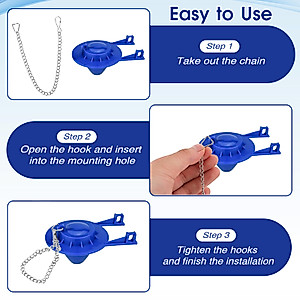 6 Pack Toilet Flapper Chain, 9.8inch Universal Flapper Chain Replacement Kit Adjustable Length Stainless Steel Toilet Flapper Lift Chain with Hook and Ring for Most Toilet Flappers