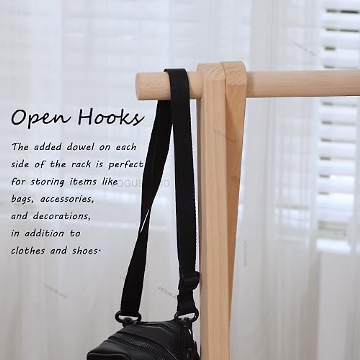 VOGUSLAND Dress up Rack, Child Garment Rack, Kids Clothing Rack with Storage Shelf (Natural Beech, 29.5" L x 14.5" W x 40" H)