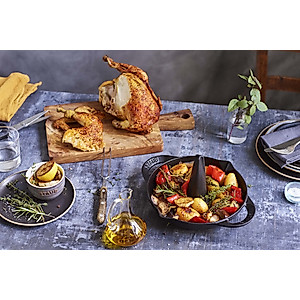 Staub Cast Iron 9.5-inch Vertical Chicken Roaster - Matte Black, Made in France
