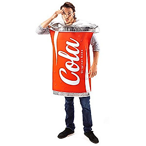 Beverage Can Costume | Slip On Halloween Costume for Women and Men| One Size Fits All |Red Cola Soda Can