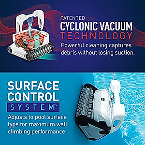 Polaris P825 Sport Robotic Pool Cleaner, Automatic Vacuum for InGround Pools up to 40ft, Wall Climbing Vac w/ Strong Suction & Easy Access Transparent Lid