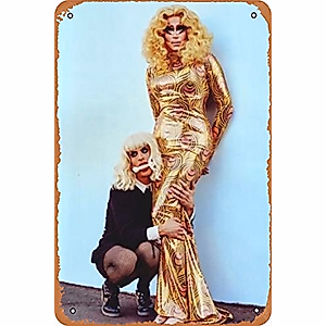 Yzixulet Trixie and Katya Poster Metal Sign Retro Home Decorative Vintage Tin Sign 12 x 8 Inch