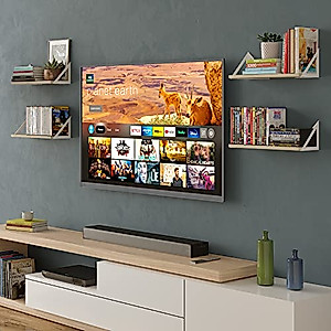 Wallniture Minori Floating Shelves for Wall Book Shelves Living Room Storage Shelves for Bathroom, Bedroom, Kitchen Natural Wood Set of 4