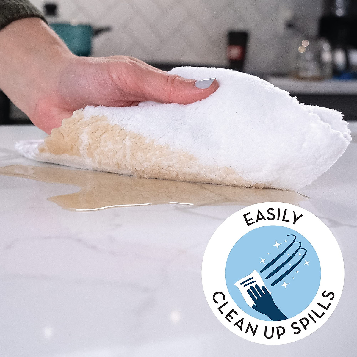 S&T INC. Kitchen Dish Cloths or Cleaning Towels, 9.5 Inch by 9.5 Inch, Grey and White, 12 Pack