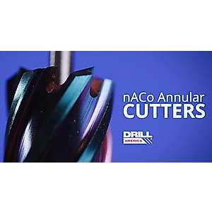 Drill America 1" X 2" NACO (Nano-Composite) Coated Blue Annular Cutter, ANC Series
