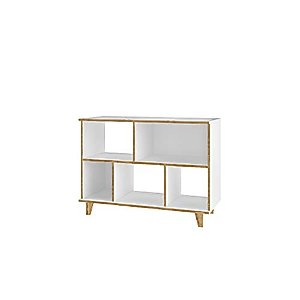 Manhattan Comfort Minetta Midcentury Modern Bookcase, White