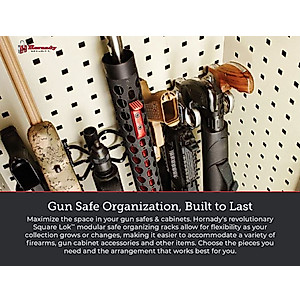 Hornady Square-Lok 4-Gun Rack. 95793 - PVC Coated Steel Racks Snap in Easily & Hold Firmly to Maximize Storage for Gun Accessories, Rifles, & Handguns - Quick Access Modular Pistol Rack for Gun Safes