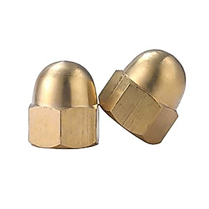 ZIFARM Nuts, Hex Acorn Cap NutCarbon Steel Stainless Steel/Black Zinc Plated/Brass Hexagon Cap Nuts Dome Cover Nuts Acorn Nuts (Color : 2, Size : M3)