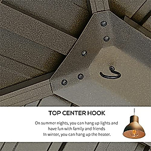 ZZBJ 12'x10' Outdoor Hardtop Gazebo with Aluminum Frame, Gazebo Canopy with Curtains Netting for Gardens, Patios, Backyards