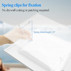 WiseWater Bathroom Ceiling Fan Grille with Springs, Replacement Vent Cover for Broan-Nutone Exhaust Fan, Air Diverter, Ceiling Air Diffuser (12 * 12")