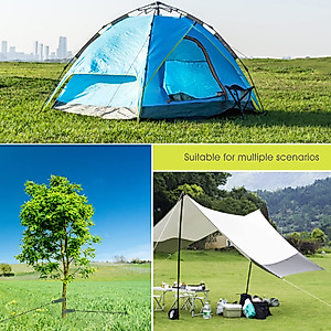 Heavy Duty Tree Stake Kits, 11.8 Inch Steel Tree Stakes and Supports for Young Tree Anti Strong Wind, Leaning Tree Anchor Straightening Kit with 3 PCS Steel Stakes, 13.12 Feet Rope and Tree Straps