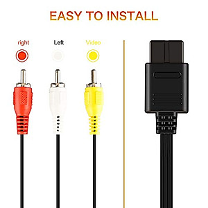 2 Pack 6Ft AV Cable N64 AV Cable Composite Retro Audio Video Standard Cord for Nintendo 64 TV Game/SNES/Gamecube/GC