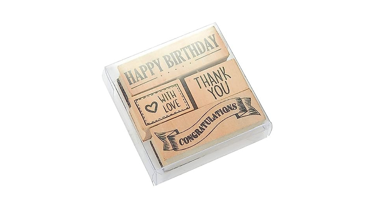 4-Piece Card Making Stamps Set for DIY Crafts