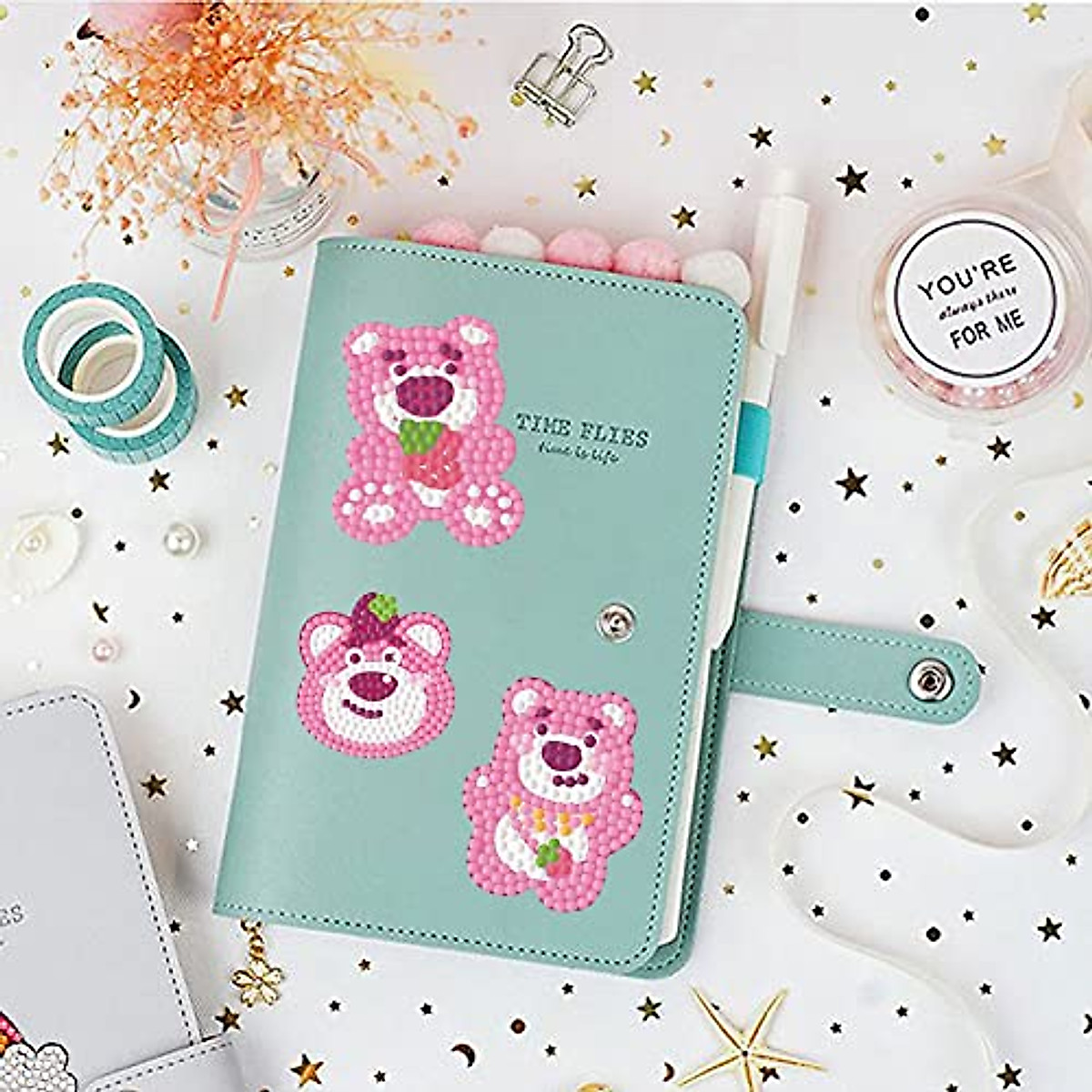 DDYUNLY 5D Diamond Painting Sticker Kits for Kids, Cartoon DIY Diamond Art Animal Sticker for Girls Boys Beginner Diamond Painting Kits, Cute Digital Diamond Paint for Children