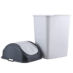 Superio Swing Top Trash Can, Waste Bin for Home, Kitchen, Office, Bedroom, Bathroom, Ideal for Large or Small Spaces - White Smoke (3 Pack- 4.5 Gal, 9 Gal, 13 Gal)