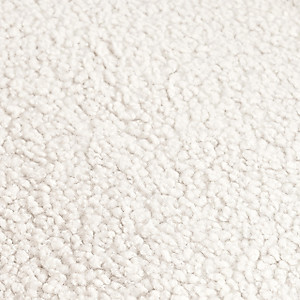 Yaheetech Accent Chair, Modern Boucle Vanity Chair with High Back and Wood-Tone Metal Legs, Sherpa Chair for Living Room, Home Office, Ivory