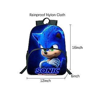 AIBYGHCEL Backpack Bookbag,for Boys Girls Blue Cosplay Cartoon Laptop Bag for Children Senior Youth (Style A)