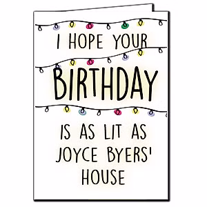 Cheeky Chops Cards Birthday Card Stranger Things, Joyce Byers Lit c987 (Free P&P), Full colour