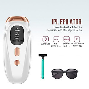 LANAFARA Laser Hair Removal,Painless At-Home IPL Hair Removal for Women and Men for Face Armpits Legs Arms Bikini Line, white