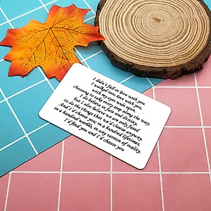 Stainless Steel Engraved Wallet Insert Sentimental Keepsake Personalized Wallet Card for Him Husband Boyfriend Gifts for Anniversary Birthday, I Walked Into Love With You Metal Wallet Card for Men