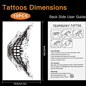 Halloween Temporary Tattoos Mouth Dark Black Face Mouth Teeth Stickers Terror Waterproof Ornaments for Adults kids 10pcs Halloween Tattoos Stickers Decal Party Decoration Supplies