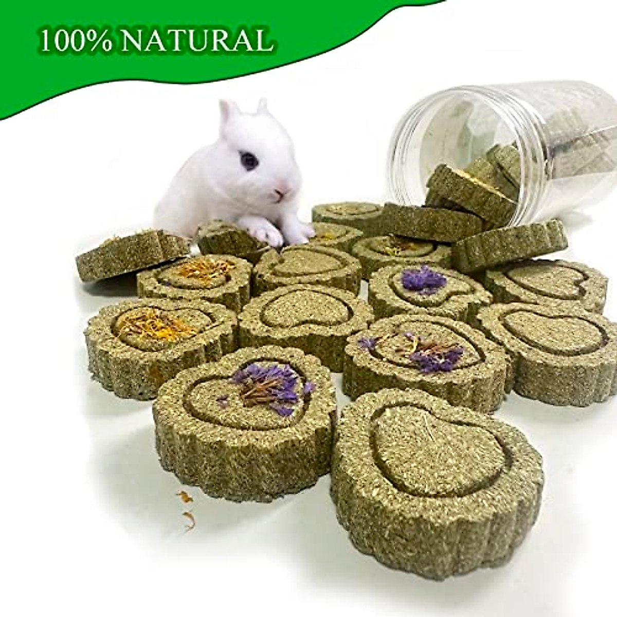 FIPASEN Rabbit Chew Toys for Teeth, 18PCS Natural Timothy Hay Chew Toy, Improve Dental Health for Bunny/ Chinchilla/ Guinea Pig/ Hamsters/ Holland Lop, Small Rodent Pet Molar Teeth Treats Toys