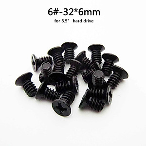 YINGJUN-DRESS Tap Bolts 25pcs Screw Bolt Computer PC Case 2.5" 3.5" inch Hard Drive HDD Caddy Hot Swap Server Tray Mount Screw Flat Countersunk Bolt Screws (Color : Silver 6 32x6mm)