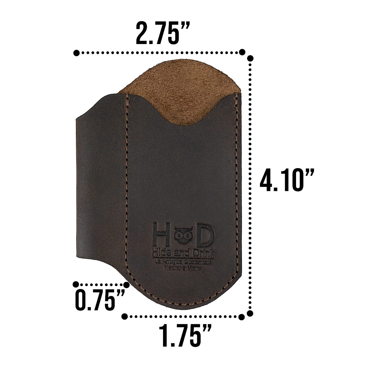 Hide & Drink, Tactical EDC Tool Holder Compatible with Small Swiss Knife and Space Pen, Small Case for Pocket, Full Grain Leather, Handmade, Bourbon Brown