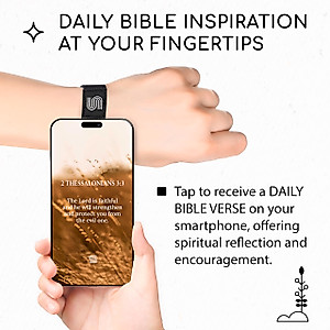 Christian Daily Bible Verse Bracelet Scan Phone with Technology for Women, Men, Teens, Scripture Bracelet with Bible Verse, Elastic Jesus Wristband, Religious Gifts, Inspirational (God's got this)